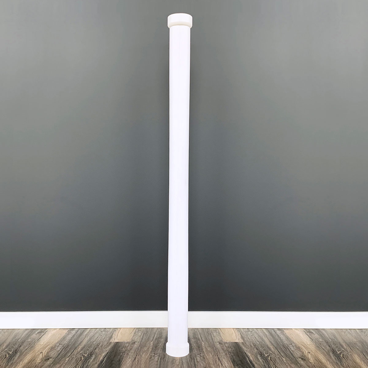 5" x 94" PVC Lally Column Cover with Standard Cap & Base (Wraps round ...