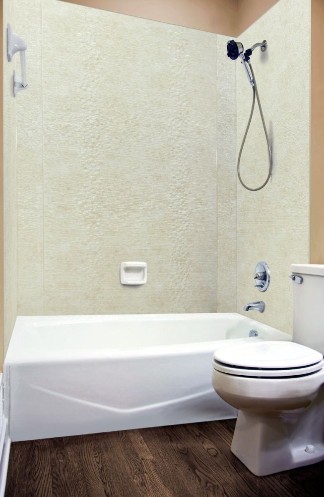 48" Cascade Travertine Tub & Shower Wall Kit - Inviting Homes Ltd.